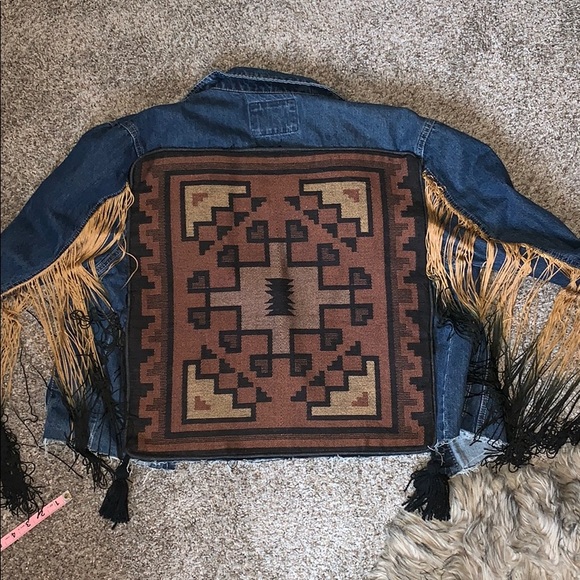 Handmade | Jackets & Coats | Festival Custom Native American Denim ...